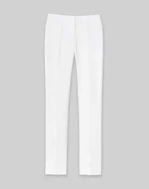 Lafayette 148 New York Crepe High-waisted Straight Leg Trousers - Cloud