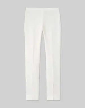 Lafayette 148 New York Crepe High-rise Straight Leg Pants - Cloud