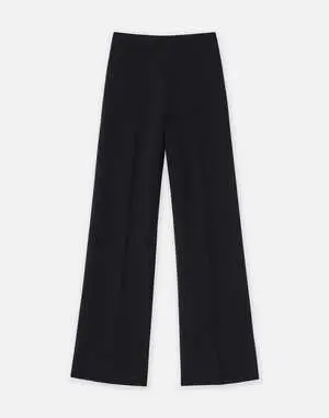 Lafayette 148 New York Cashmere Silk Double Knit Relaxed Fit Pants - Black