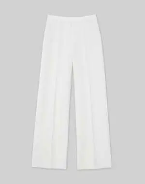 Lafayette 148 New York Cashmere Silk Double Knit Relaxed Fit Pants - Cloud