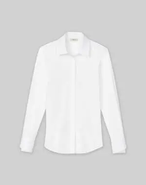 Lafayette 148 New York Cotton Stretch Classic Fit Shirt - White