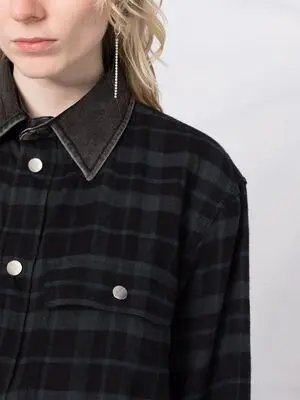 DIESEL® Checked Denim-collar Shirt