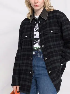 DIESEL® Checked Denim-collar Shirt