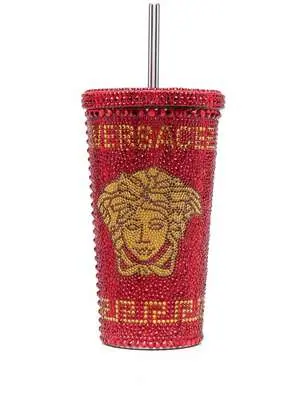 Versace Medusa Crystal-embellished Travel Cup - Red