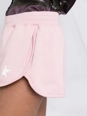 GOLDEN GOOSE Motif-print Track Shorts - Pink