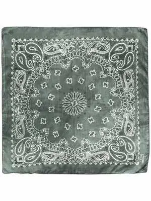 GOLDEN GOOSE Paisley-pattern Silk Scarf - Green