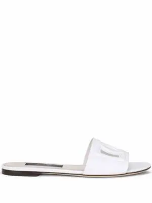 Dolce & Gabbana Logo Cut-out Slip-on Sandals - White