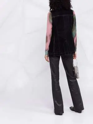 DIESEL® Cotton Blend Sleeveless Shirt With Embroidered Logo