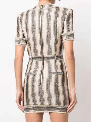 Balmain Striped Pique Dress