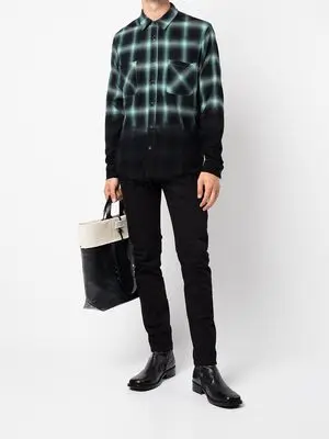 Amiri Dip Dye Shadow Fringed Shirt