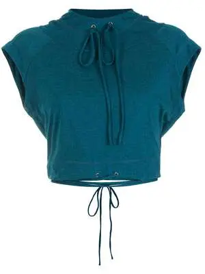 GLORIA COELHO Cropped Hooded Top - Blue