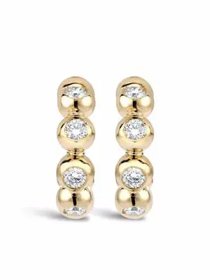 PRAGNELL 18kt Yellow Bohemia Diamond Hoop Earrings - Gold