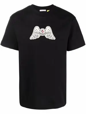 Palm Angels X Moncler Wing Patch T-Shirt - Black | Editorialist