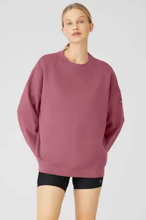 Alo Yoga Renown Heavy Weight Crewneck Pullover Top Mars Clay
