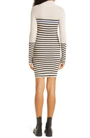 Rag & Bone Kate Stripe Turtleneck Long Sleeve Rib Sweater Dress