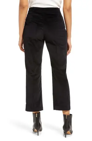 Halogen Velvet Kick Flare Trousers - Black