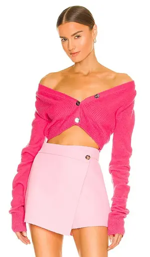 Helmut Lang Cloud Fuzzy Cardigan In Pink