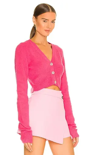 Helmut Lang Cloud Fuzzy Cardigan In Pink