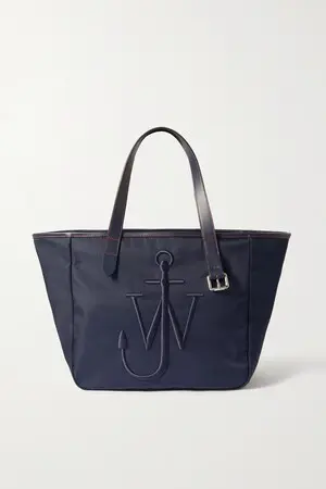 JW Anderson Embroidered Leather-trimmed Shell Tote