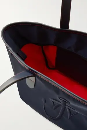 JW Anderson Embroidered Leather-trimmed Shell Tote