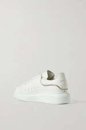 Alexander McQueen Zip-detailed Leather Exaggerated-sole Sneakers