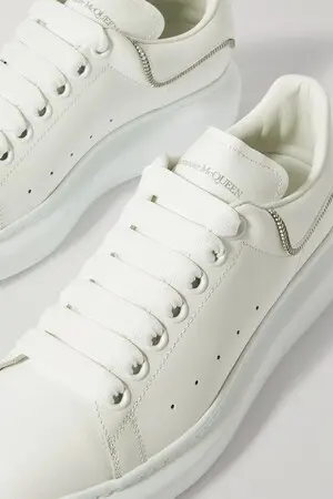Alexander McQueen Zip-detailed Leather Exaggerated-sole Sneakers