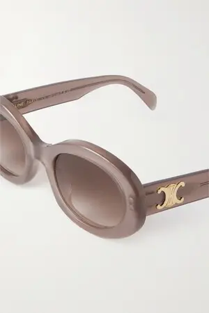 Celine Oval-frame Acetate Sunglasses - Brown