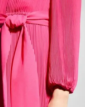 MILLY Liv Pleated Fit-and-flare Dress - Pink