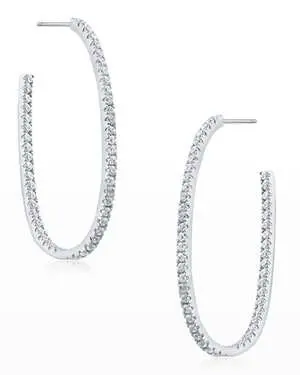 KENNETH JAY LANE Golconda By Kenneth Jay Lane Round Cubic Zirconia In-and-Out Hoop Earrings