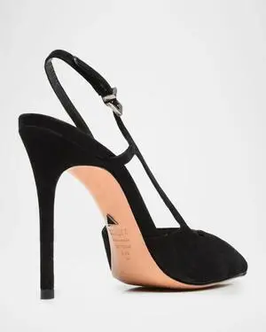Schutz Boris Suede Slingback Pumps - Black