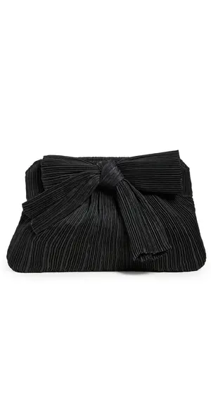 LOEFFLER RANDALL Rayne Pleated Frame Clutch With Bow - Black
