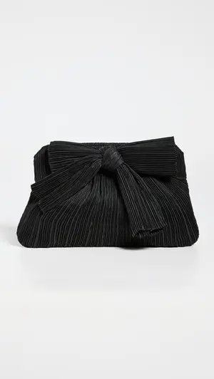 LOEFFLER RANDALL Rayne Pleated Frame Clutch With Bow - Black