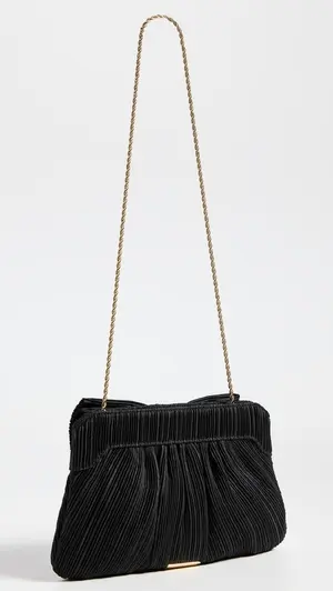 LOEFFLER RANDALL Rayne Pleated Frame Clutch With Bow - Black