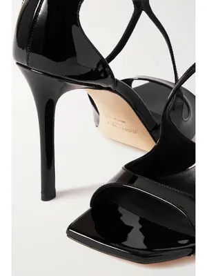 JIMMY CHOO Azia 95 Patent-leather Sandals - Black