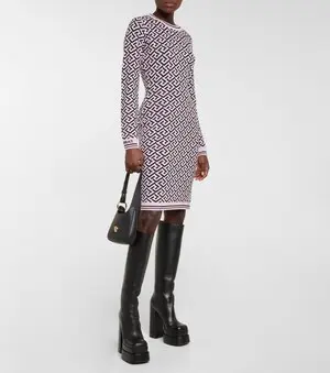 Versace Leather Platform Knee-high Boots