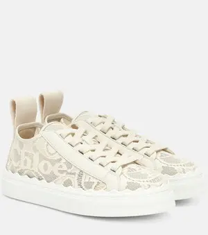 Chloé Lauren Lace Sneakers - Beige