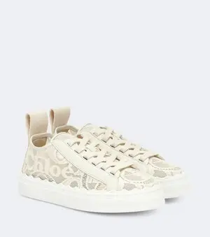 Chloé Lauren Lace Sneakers - Beige