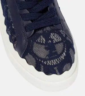 Chloé Lauren Lace Sneakers - Blue