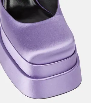 Versace Medusa Aevitas Satin Platform Pumps - Purple