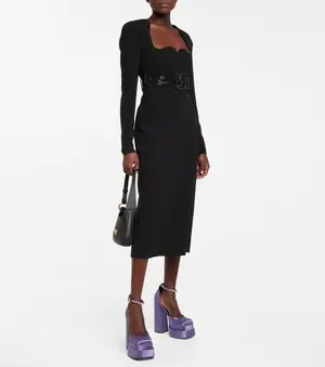 Versace Medusa Aevitas Satin Platform Pumps - Purple