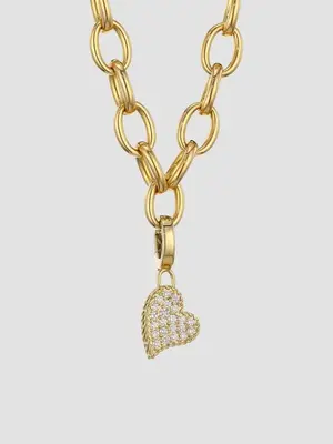 Roberto Coin Princess Charms 18k Yellow & Diamond Heart Charm - Gold