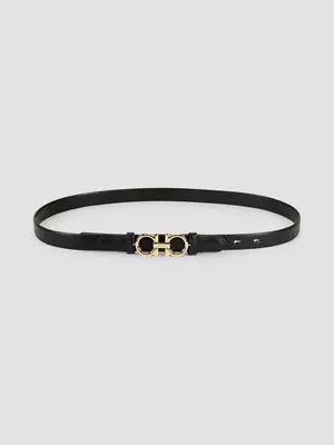 FERRAGAMO Gancini Rolo Reversible Leather Belt - Black