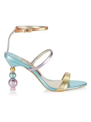 SOPHIA WEBSTER Women's Rosalind Pearl Metallic Leather Sandals  - Neutral