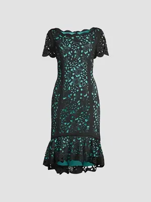 Shani High-low Crepe Dress - Black Mint