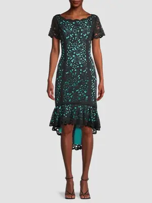 Shani High-low Crepe Dress - Black Mint