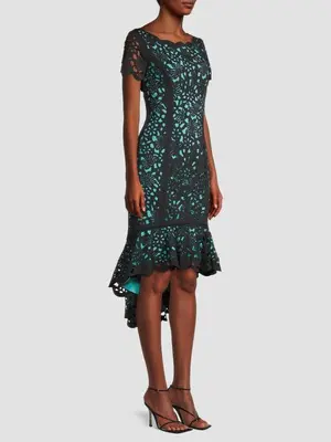 Shani High-low Crepe Dress - Black Mint