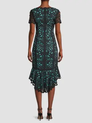 Shani High-low Crepe Dress - Black Mint