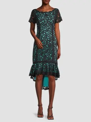 Shani High-low Crepe Dress - Black Mint