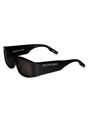 Balenciaga 56mm Rectangular Led Sunglasses