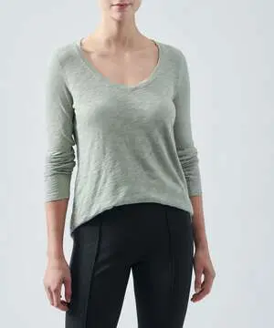 ATM Anthony Thomas Melillo Anthony Thomas Melillo Slub Jersey Long Sleeve V-Neck T-Shirt Rosemary